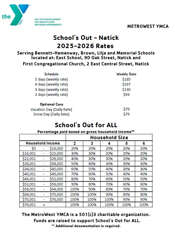 School's Out Natick | MetroWest YMCA